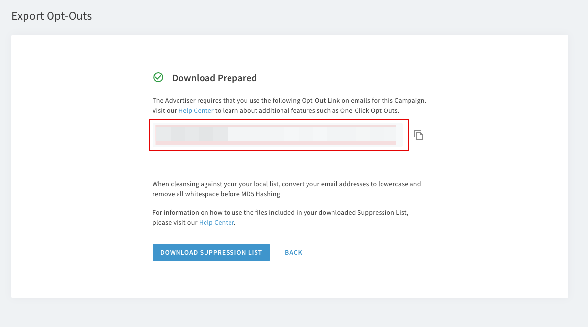 Where I can find the Opt-Out Link? – Optizmo