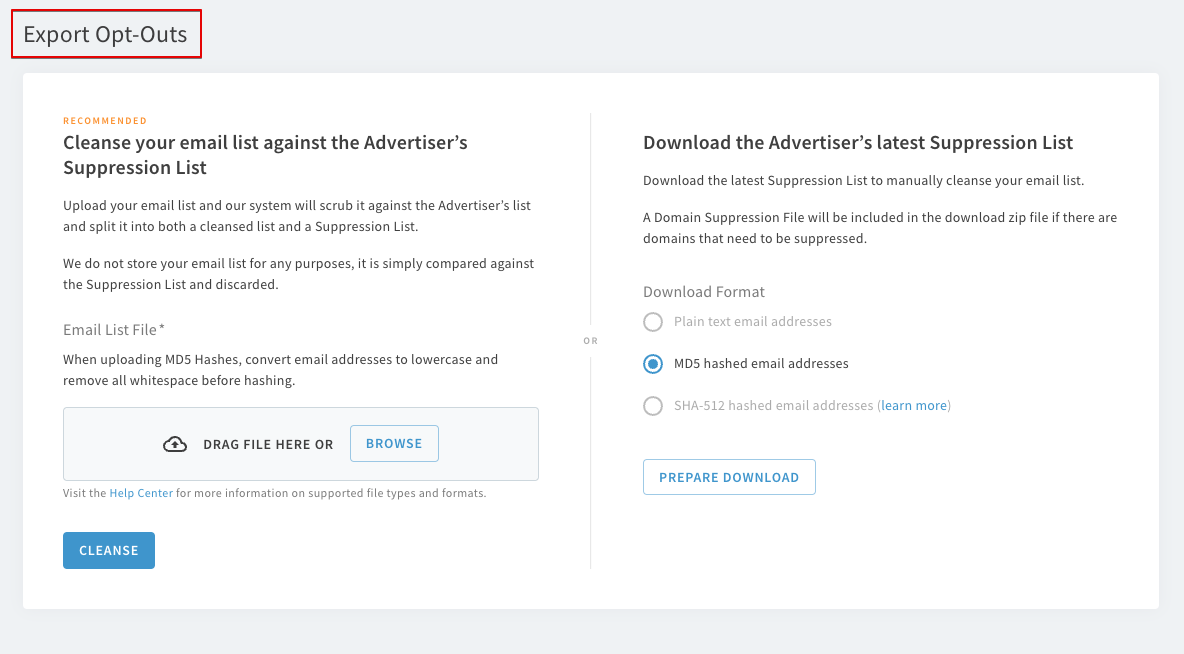 Where I can find the Opt-Out Link? – Optizmo