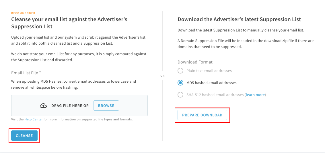 Campaign Access Page – Optizmo