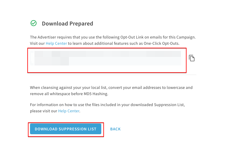 Campaign Access Page – Optizmo