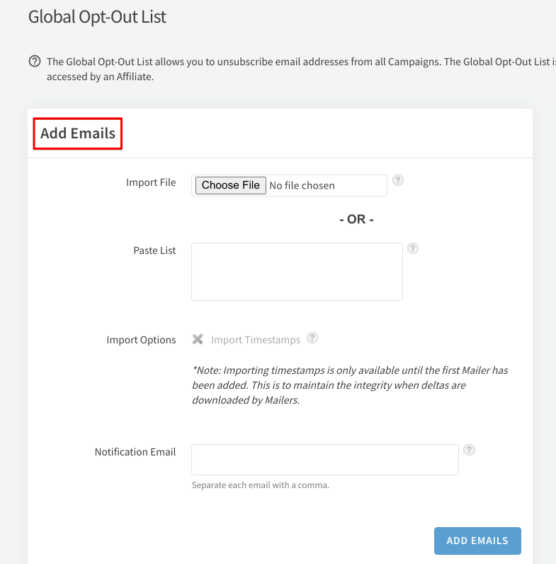 Global Opt-Out List – Optizmo